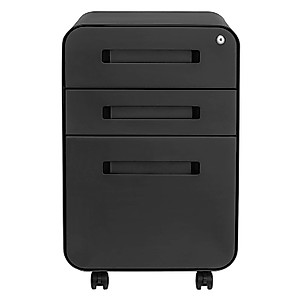 Laura Davidson Furniture Stockpile 3-Drawer File Cabinet, Commercial-Grade (Black)