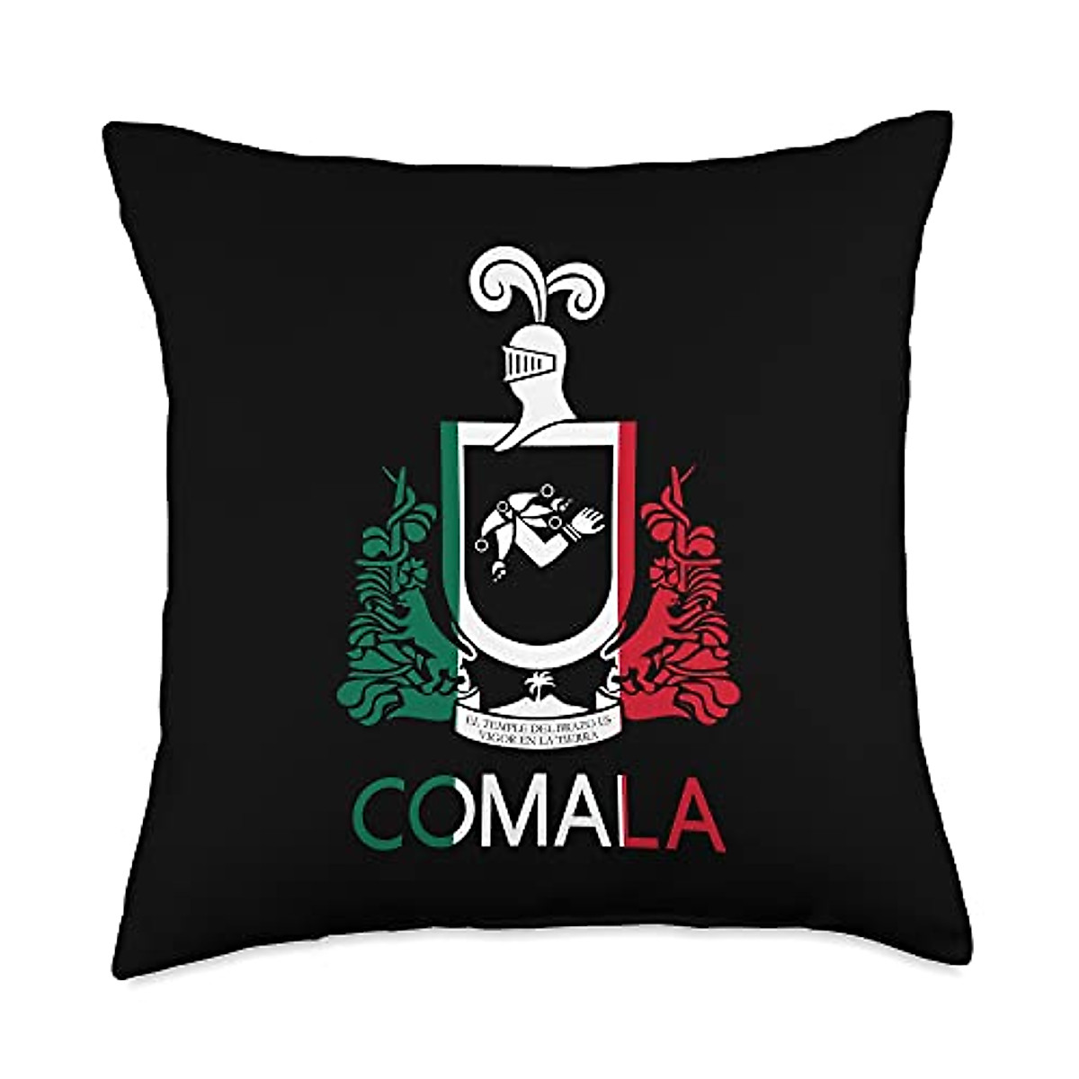 Mexican Pride Camisa Comala Colima Estado De Mexico Escudo Eagle Aguila Throw Pillow, 18x18, Multicolor
