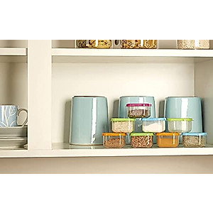 Mini Plastic Containers Multi Purpose Use Food Storage Containers, Condiment & Sauce Containers, Baby Food Storage & Lunch Box, Jewelry Beads Small Crafts Items Accessories (colored square 6)