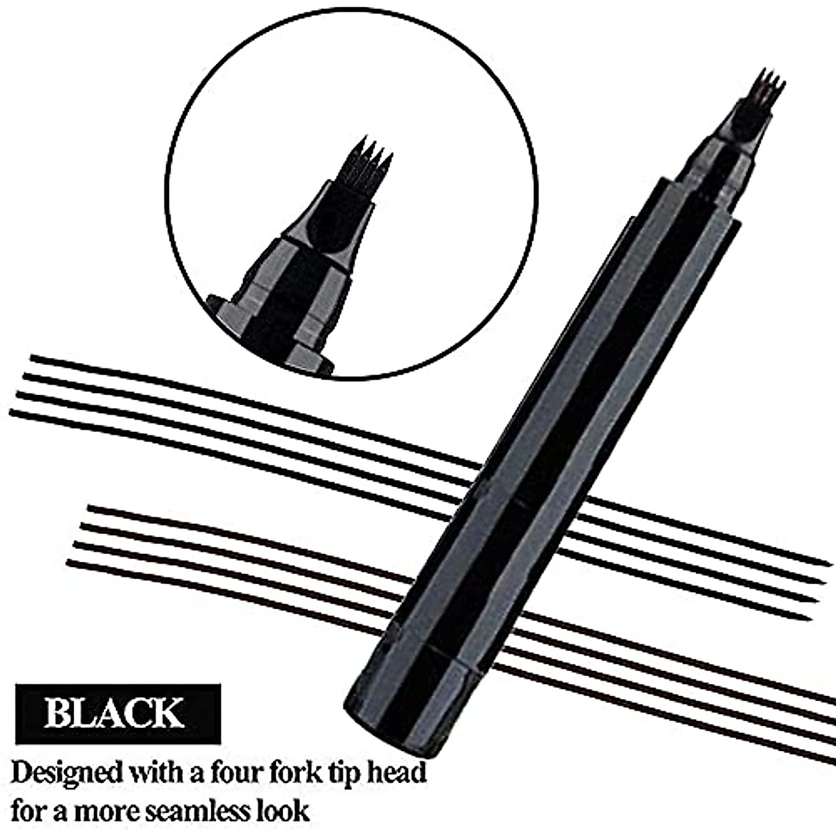 JINGYANG Beard Pencil Filler,Fast Camouflage Natural Hair Grower Waterproof Beard Pencil with Brush Kit for Mens (Black + Dark Brown)