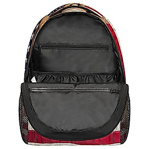 Vintage Baseball Bat Larger Backpack School Bookbag for Kids Boys Girl, American Flag Travel Laptop Backpacks Book Bag Hiking Camping Daypack