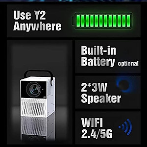 Touch Projector for Android 9, 100 ANSI Lumen, with Screen Floating Brush Function, 16GB Memory, Built in WiFi, Bluetooth, Support 4K Source, 1080P Portable Mini Projectors(USA)