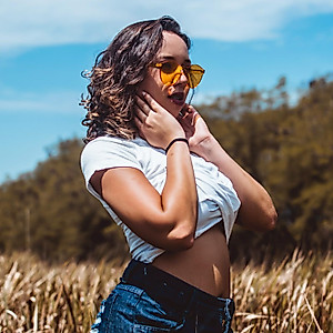 Matcheck 16 Round Shaped Rimless Sunglasses Transparent Candy Mixed Color Glasses Clear Party Eyewear for Women