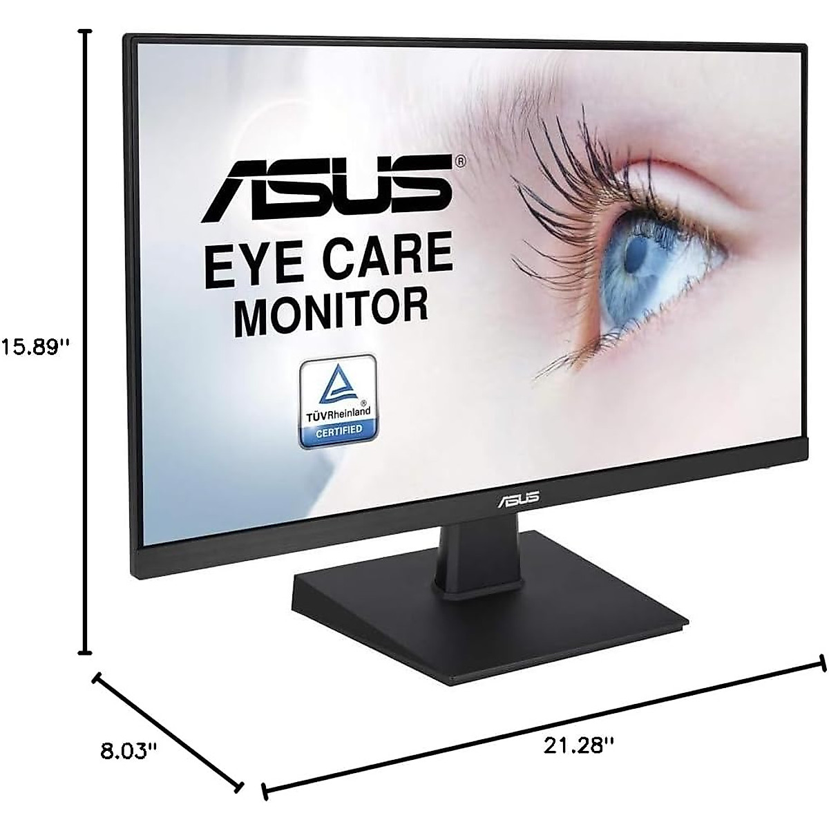 ASUS VA24EHE 23.8” Monitor 75Hz Full HD (1920x1080) IPS Eye Care HDMI D-Sub DVI-D,Black