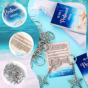90 Pcs Starfish Story Gifts Mini Keepsake Appreciation Notecards Set Starfish Story Wallet Sized Cards Employee Gifts Drawstring Bags and Starfish Charms for Teacher Women Men (Hollow Out)