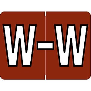 Doctor Stuff - File Folder Labels, Alphabet Letter W, Datafile - AL8720 Series Compatible Alpha Stickers, Brown, 15/16" x 1-1/4", 500/Roll