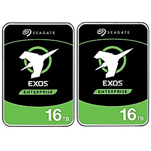 Seagate Exos X16 ST16000NM001G 16 TB Hard Drive - Internal - SATA (SATA/600) - 7200rpm - 5 Year Warranty (2 Pack)