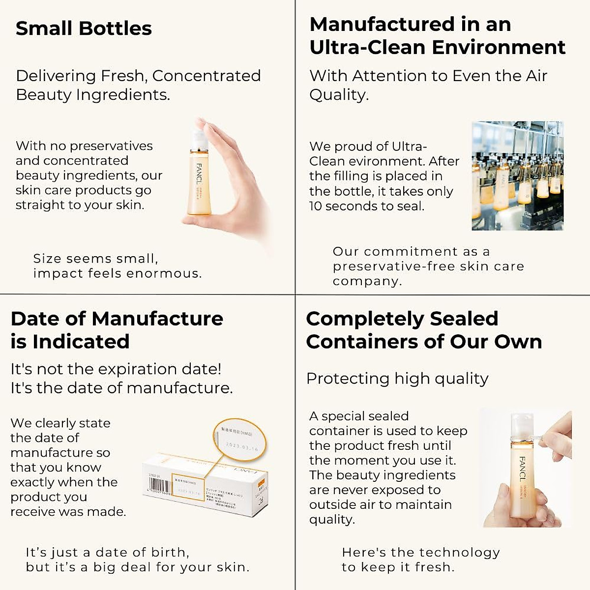 FANCL Enrich+ Emulsion II - 100% Preservative-Free, Facial Lotion with Niacinamide, Hydration, Anti-Aging, Firming & Elasticity Solutions for All Skin Types