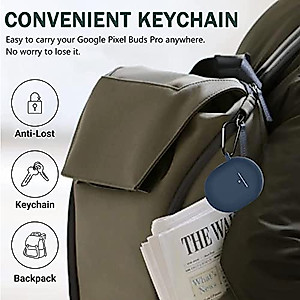 INGIDO Soft Silicone Designed for Google Pixel Buds Pro Case Cover 2022 - Midnight Blue