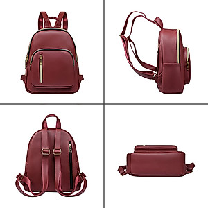 YANAIER Women Mini Backpack Purse PU Leather Anti-theft Backpack Ladies Fashion Casual Travel Daypack Rucksack Navy