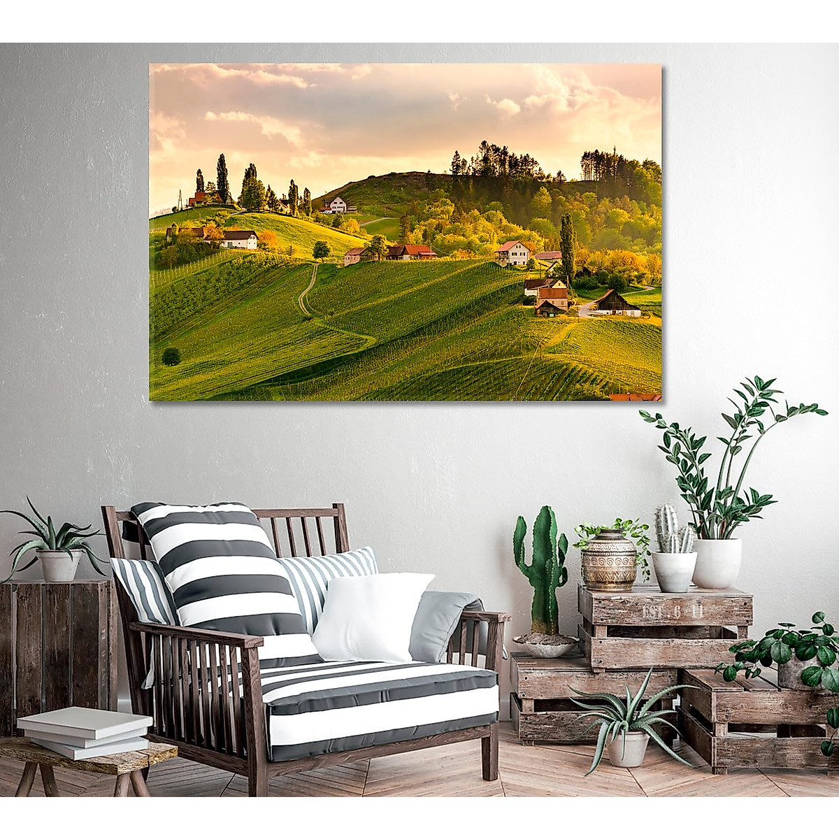 Vineyard Landscape South Styria Austria Canvas Print 1 Panel / 36x24 inches