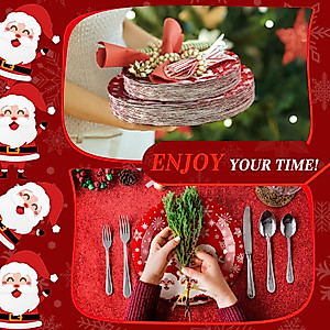 100 Pcs Christmas Paper Plates Santa Claus Snowflake disposable Plates 50 Pcs 9 Dinner Plates 50 Pcs 7 Dessert Plates Red and White Round Christmas Plates Decorative Plates for Xmas Christmas Party