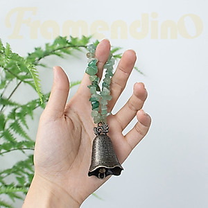 Framendino, 10 Pack Mini Pray Buddha Feng Shui Bell Pendant for Crafts Home Garden Decorative Bronze