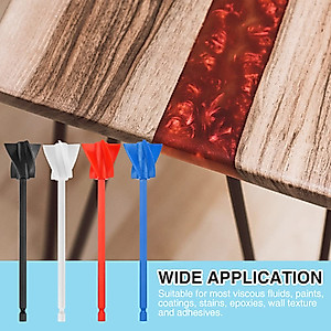 QOONESTL Resin Mixer Paddles, 4pcs Reusable Paint Mixer Epoxy Mixer Paddles, Multipurpose Mixer Drill Attachment for Resin, Paint, Silicone, Ceramic Glaze Mixing(Black+White+Red+Blue)