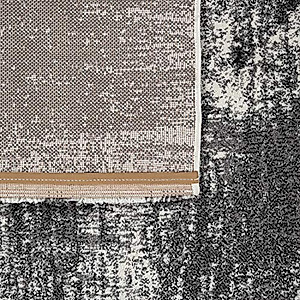 Paco Home Area Rug Abstract Geometric Pattern in Modern Anthracite, Size: 6'7" x 9'6"