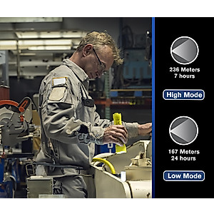 Bright Star Razor Intrinsically Safe Hands-Free Magnetic LED Flashlight with 14,000 Candela Brightness, Powered by 3 AA KBS Batteries Included with 24 Hours of Low Power runtime, Made in USA!