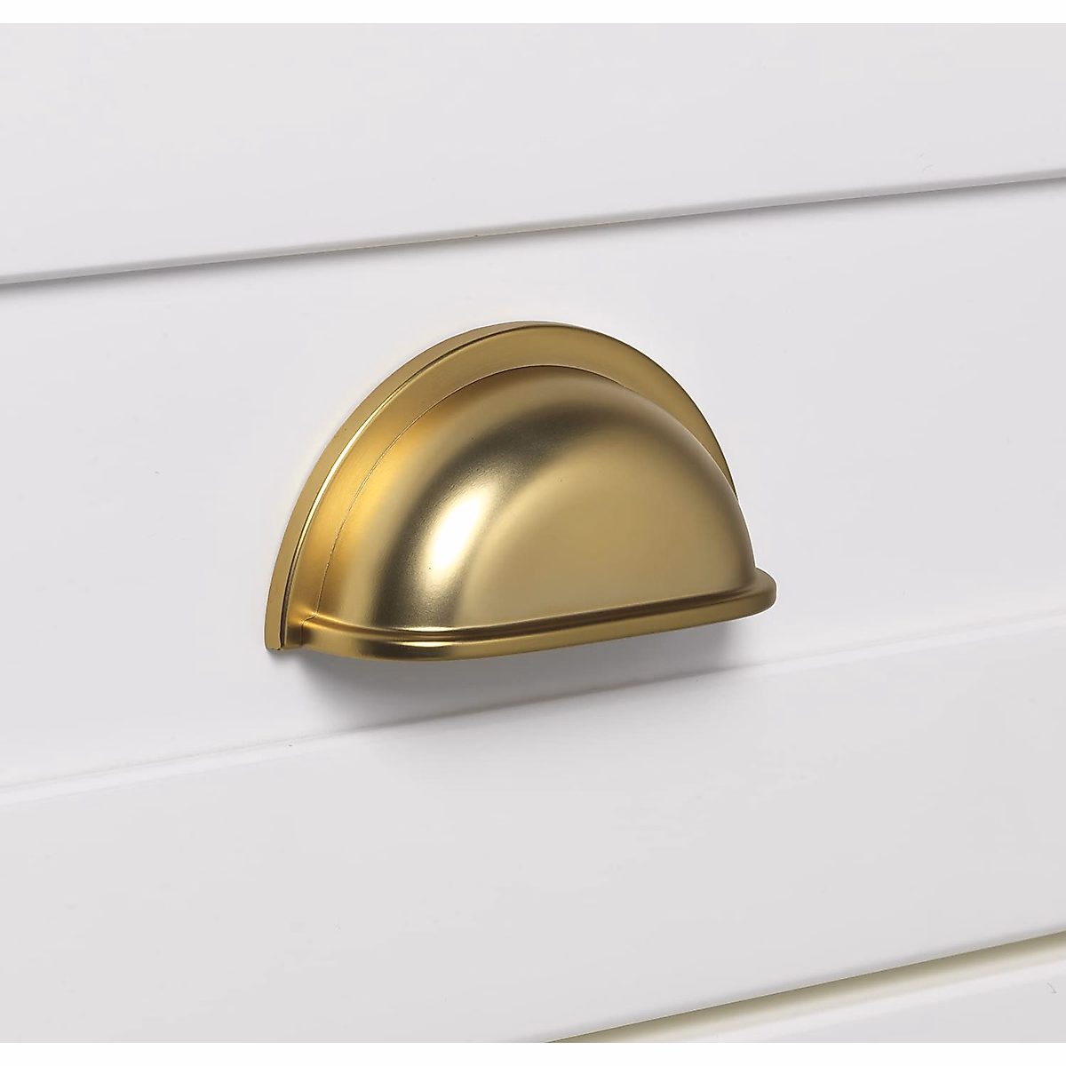 GlideRite 3 in. Center Classic Bin Cup Cabinet Handle Pulls, Brass Gold, Pack of 10