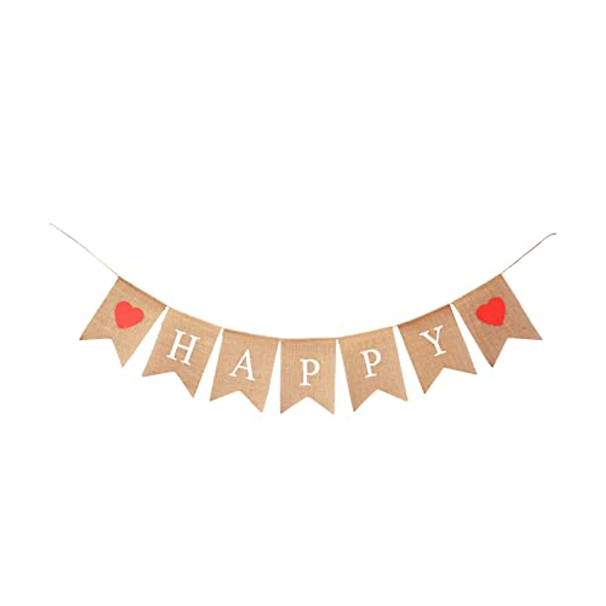 Mandala Crafts Happy Anniversary Banner Burlap Garland - Happy Wedding Anniversary Banner - Happy Anniversary Decorations for Party