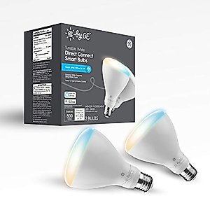 GE Lighting Tunable White Direct Connect Recessed LED Flood Light Bulbs with Bluetooth and Wi-Fi, 65W Replacement, BR30, Works With Alexa + Google Home without Hub, 2-Pack (Packaging May Vary)