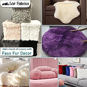 Ice Fabrics Faux Fur Fabric by The Yard - 60 Inches Wide Super Soft and Fluffy Shaggy Mohair Fur Fabric for Costumes, Apparel, Rugs, Pillows, Decorations and More - Mint - One Yard