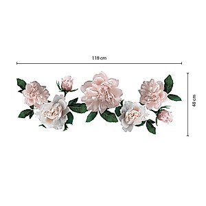 WALPLUS Flowers Roses Wall Decals Peel and Stick Wall Sticker Oversized Murals for Home Bedroom Nursery Room Floral Transparent Wall Decor