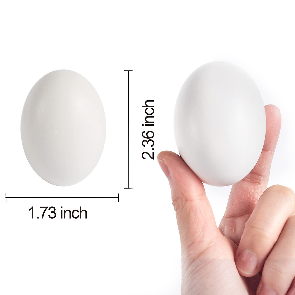 JOYIN 18 Pcs 2.36" Easter Eggs, White Wooden Eggs, Unpainted Wooden Fake Eggs for Kids Easter DIY Paint Your Own Egg Decor, Easter Eggs Hunt, Easter Craft, Easter Basket Stuffers, Crafts Activities