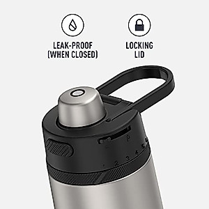 ALTA SERIES BY THERMOS Stainless Steel Hydration Bottle, 24 Ounce, Matte Steel/Espresso Black