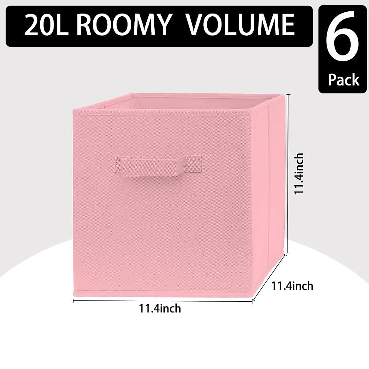 Largoda Storage Cubes,11.4 inch Cube Storage Bins (6 Pack) Storage Bins with Handles,Rectangle Storage Box,for clothes toys books and more,rainbow storage bins Includes 2 stickers