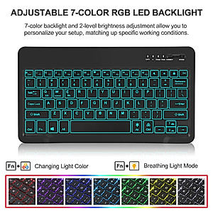 JADEMALL Keyboard Case for Galaxy Tab S7 FE 5G / S8 Plus / S7Plus – Detachable Bluetooth Backlight Magnetic Keyboard - 12.4 Inch Slim Folio Smart Cover with S Pen Holder, Auto Sleep/Wake - Rose Gold