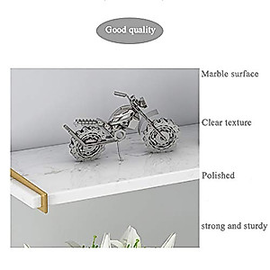 XDD Floating Shelf Light Luxury Marble Shelf Metal Bracket Bathroom Storage Kitchen Wall Shelf Bathroom Wall in-line Partition Multiple Colors