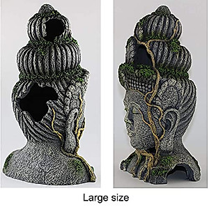 Sunyiny Aquarium Decorations Head Sculpture Aquarium Decor Ornament Large Fish Tank Decorations for 20 30 Gallon Aquarium