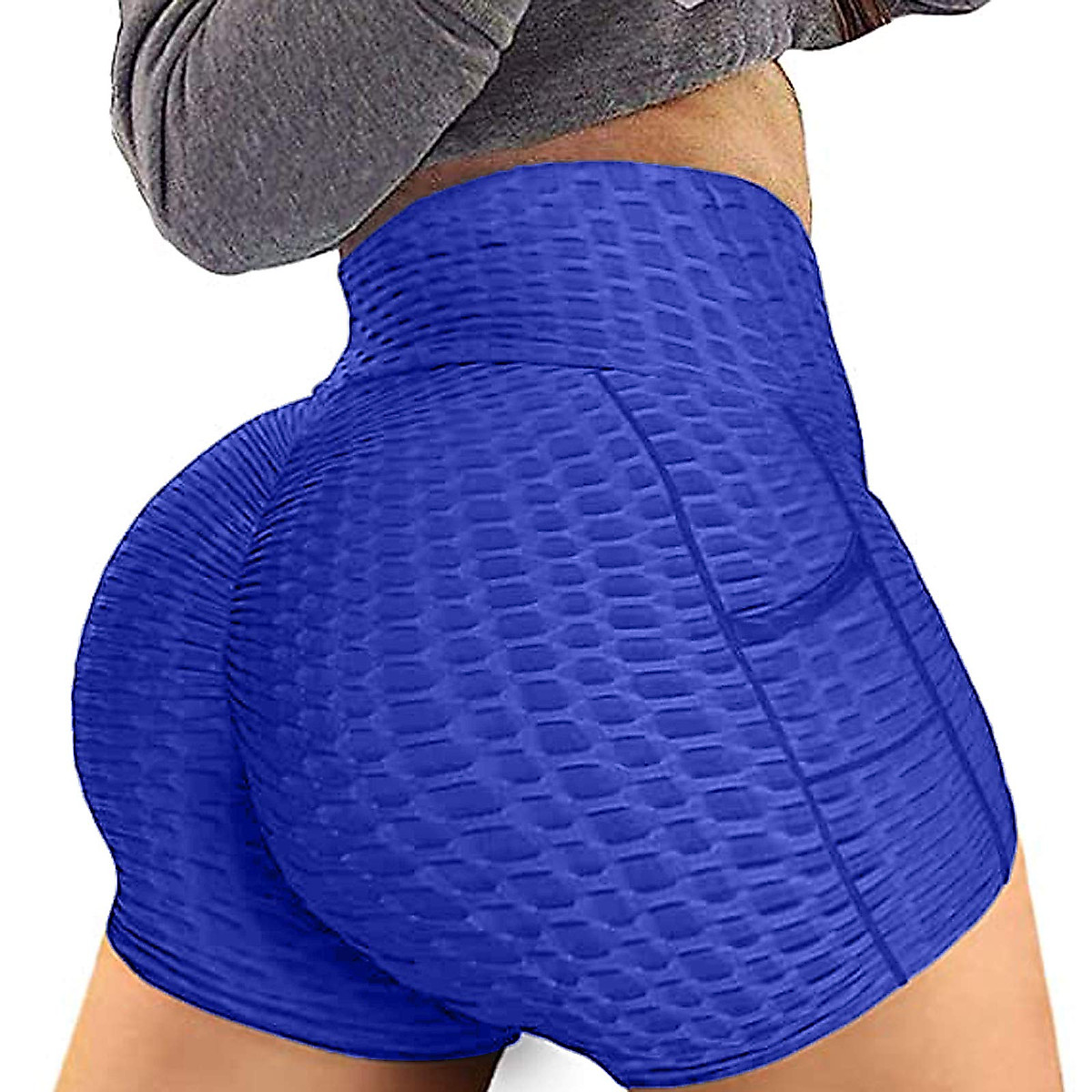 Women's Booty Shorts Sexy Scrunch Butt Lifting Leggings Workout High Waisted Textured Bottom Summer Hot Shorts