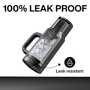 ENCOOL 40 oz Tumbler with Handle and Straw, 100% Leakproof Insulated Tumbler with Lid and Straw, Stainless Steel Travel Mug, Keeps Cold for 34 Hours, Car Cup Holder Friendly (Midnight)