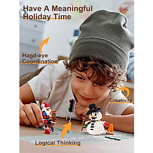 Liontru 2023 Christmas Building Blocks Set, Holiday Christmas Toys Sets 2023, for 9+ Kids, Adults, Teen Girls, Boys, Santa Claus, Snowman, Reindeer Building Block, 720 Pieces