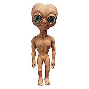Alien Statues Decor Figure Halloween Novelty Alien Prop UFO Theme Prop for Indoor Brown
