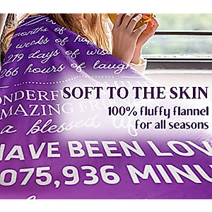 InnoBeta 80th Birthday Gifts for Women, Birthday Presents for 80 Year Old Women - 80 & Sensational - Grandma, Greatgrandma, Mom, Aunt, Sister - Flannel Throw Blanket - Purple, 50"x 65"