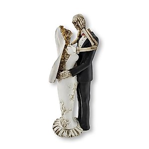 Bride and Groom Skeletons Wedding Statue Cake Topper
