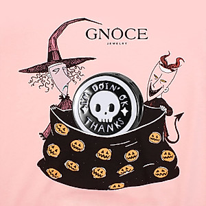 GNOCE Skull Charm Bead Sterling Silver Sad Ghost Club-Skelly Charms Fit Bracelet/Necklace Gift For Women Wife