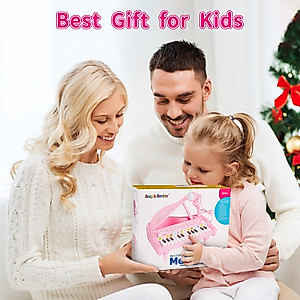 Amy&Benton Piano Toy Baby Piano Toy for Toddlers Piano Pink for Girls 1-3 Girl First Birthday Gift for 1 2 3 Years Old Girl 1st Birthday Toy for Girl 1 2 3 Year Old Girl Gift One Year Old