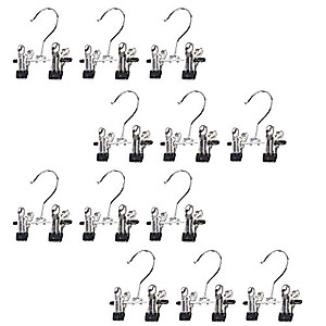 SUNTRADE Double Adjustable Clips Boots Hangers,Space Saving Boots Socks Bags Hanging Clips Boot Holder Boot Organizer,Set of 12 (12)