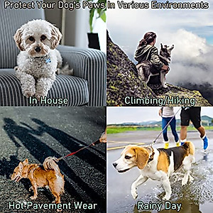 Magicorange 4 Pcs Pet Shoes Puppy Sport Denim Shoes, Outdoor Anti-Slip Sneaker Boot Causal Dog Shoes for Small Medium Size and Large Dogs (#4, Red)