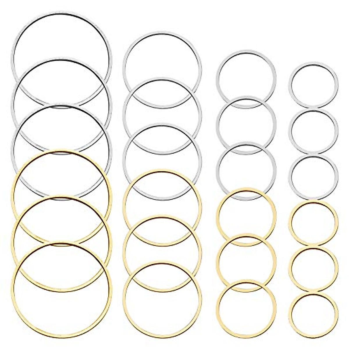 80pcs Earrings Beading Hoop Earring Circle Round Beading Hoop Earring Finding Open Bezel Pendant Frame for Jewelry Making DIY Earring
