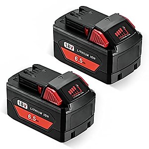 2Packs 6500mAh M18 Battery Compatible with Milwaukee 18V Battery for 48-11-1820 48-11-1850 48-11-1828 48-11-10 48-11-1815 48-11-1852 48-11-1822 48-11-1811 48-11-1840 Cordless Power Tools Batteries