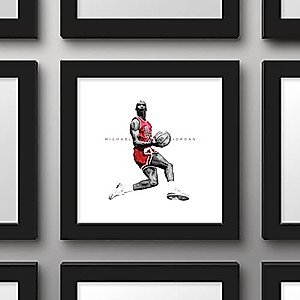 Trends International Gallery Pops Michael Jordan - Iconic Jordan Wall Art Wall Poster, 12" x 12", Black Frame Version