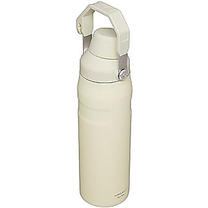 Stanley IceFlow Fast Flow Water Bottle 24 OZ | Angled Spout Lid | Lightweight & Leakproof for Travel & Gym | Insulated Stainless Steel | BPA-Free | Cream Glimmer
