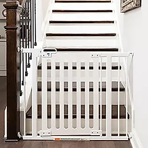 Qdos Safety Spectrum Designer Baby Safety Gate - Meets Tougher European Standards - Modern Design and Unparalleled Safety - Furniture Grade Wood - Simple Installation | Pressure Mount | White