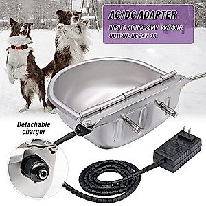 KHEARPSL Automatic Heated Waterer Heated Dog Bowl Pet Thermal-Bowl Livestock Water Trough Heated Water Bowl for Dog Horse Cattle Chicken Pig Goat (Waterer with Hose)