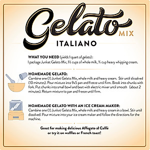 Junket Gelato Mix: Strawberry Cheesecake Homemade Gelato Ice Cream Mix for Ice Cream Maker or Stir By Hand, Start to Finish in Minutes, 4 ounce box, Yields 1 quart Frozen Gelato (Pack of 1)