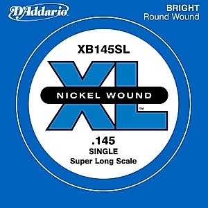 D'Addario XB145SL Nickel Wound Bass Guitar Single String, Super Long Scale, 145