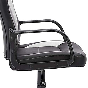 Amazon Basics Racing/Gaming Style Office Chair, Faux Leather, 22.6"D x 25.2"W x 44.1"H, White